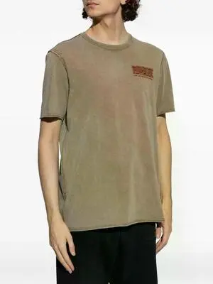 DIESEL® Acid-wash T-shirt With Raw Edges - Neutrals