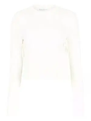 Nina Ricci Ribbed Bow-detailed Sweater - Neutrals