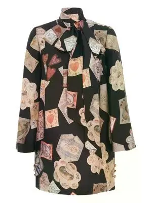 Zimmermann Dream Tie-neck Printed Mini Dress