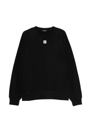 Balmain Logo-embroidered Crewneck Sweater - Black