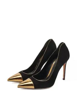 GIANVITO ROSSI Leather Pointed-toe Pumps 10.5