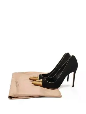 GIANVITO ROSSI Leather Pointed-toe Pumps 10.5