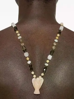 KUNDO Beaded Necklace With Angel Pendant