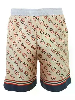 Gucci Gg-print Silk Shorts