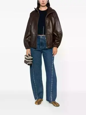 Sandro Zip-up Leather Jacket