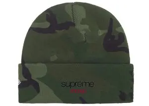 Supreme Classic Logo Beanie - Woodland Camo