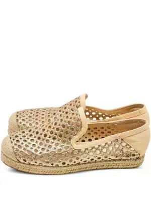STUART WEITZMAN Metallic Leather Espadrilles