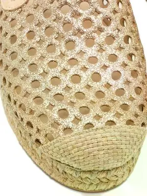 STUART WEITZMAN Metallic Leather Espadrilles