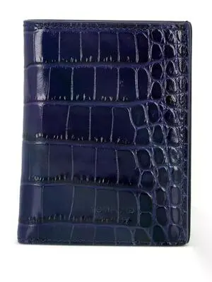 TOM FORD Crocodile-effect Cardholder - Blue