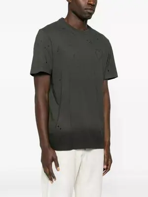 GOLDEN GOOSE Journey Heart-detail Distressed T-shirt - Grey