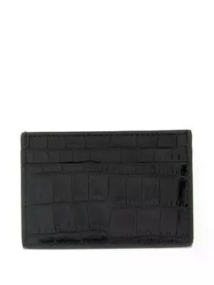 TOM FORD Crocodile Shiny Leather Card Holder - Black