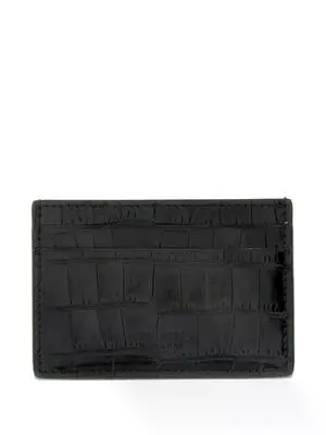 TOM FORD Crocodile Shiny Leather Card Holder - Black