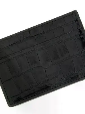 TOM FORD Crocodile Shiny Leather Card Holder - Black