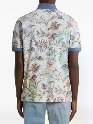 Etro Floral Cotton Polo Shirt - Neutrals