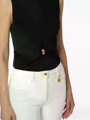 Elisabetta Franchi Jersey Top With Jewel Detail
