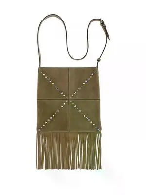 Valentino Garavani Nellcôte Studded Fringed Shoulder Bag - Brown