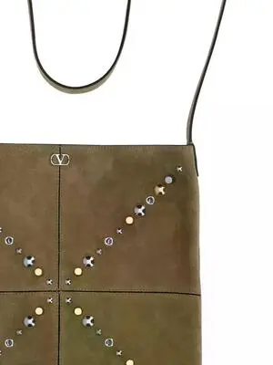 Valentino Garavani Nellcôte Studded Fringed Shoulder Bag - Brown