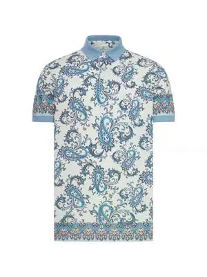 Etro Cotton Polo Shirt With Placed Print