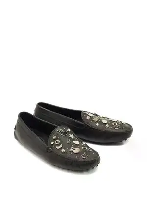TOD'S Gommini Embellished Leather Loafers