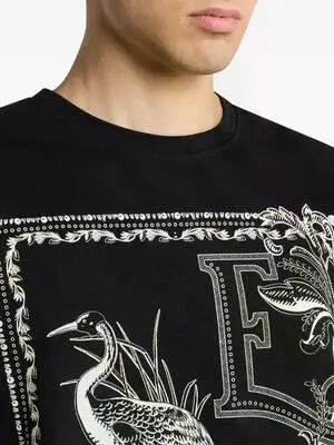 Etro Cotton T-shirt With Placed Print - Black