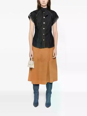 Zimmermann Denim Tie Neck Shirt - Blue
