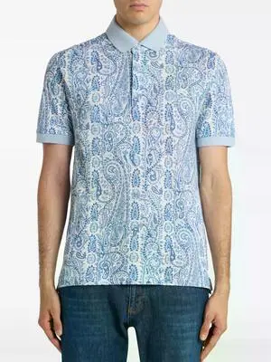 Etro Paisley-motif Polo Shirt - Blue