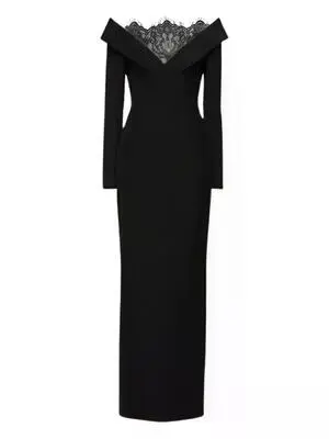 Roland Mouret Lace-insert Column Gown