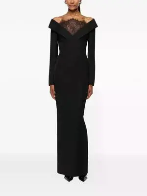 Roland Mouret Lace-insert Column Gown