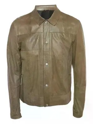Roberto Cavalli Reptile-textured Leather Jacket