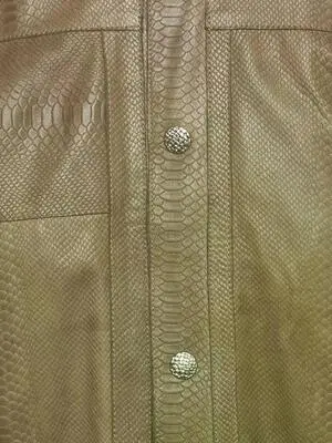 Roberto Cavalli Reptile-textured Leather Jacket
