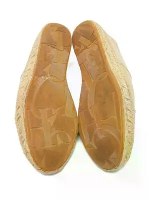 Carolina Herrera Patent-leather Logo Espadrilles - Neutrals