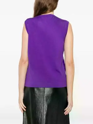 Oscar De La Renta Lace Knitted Top - Purple