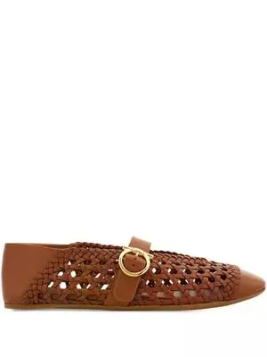 FERRAGAMO Braided Buckle Ballet Flat