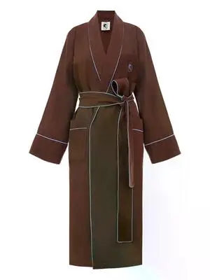 Sleeper Paros Piped Robe - Brown