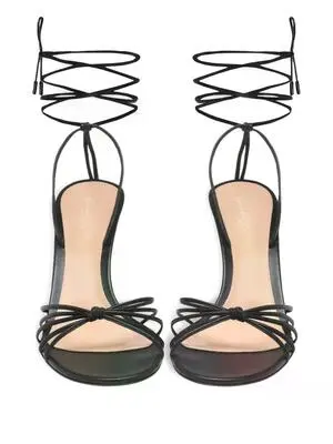 GIANVITO ROSSI Gwyneth Lace-up Heeled Sandals - Black