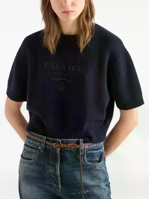 Prada Wool And Cashmere Crew-neck Sweater - Blue