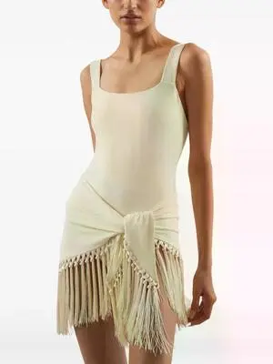 TALLER MARMO Yacare One-shoulder Swimsuit - Neutrals