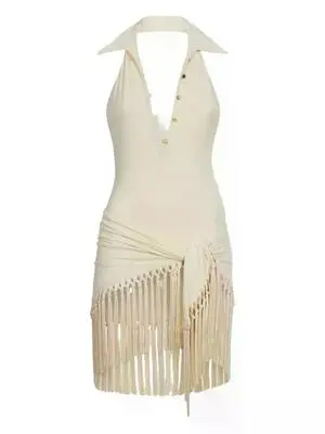 TALLER MARMO Tropicana Fringe Swimsuit - Neutrals