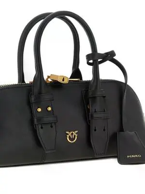 Pinko Small Leather Shoulder Bag - Black