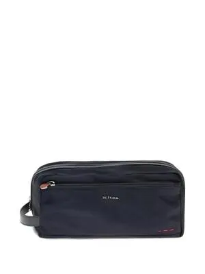 Kiton Logo Lettering Wash Bag - Blue
