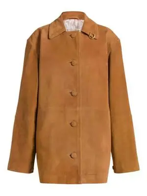 Alberta Ferretti Buttoned Goat Skin Jacket