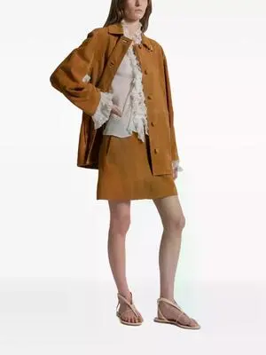 Alberta Ferretti Buttoned Goat Skin Jacket