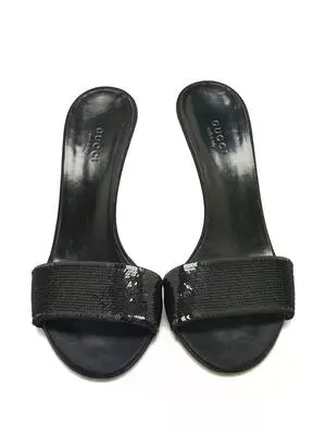 Gucci Sequin-strap Heeled Sandals