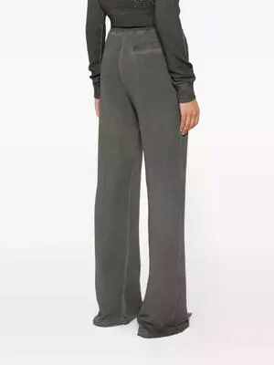 DIESEL® Cotton Wide Leg Sweatpants With Rhinestone Embellishment - Grey