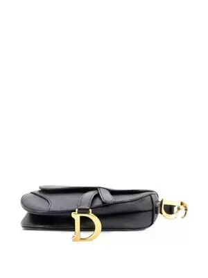 Dior Saddle Handbag Leather Mini Shoulder Bag - Black