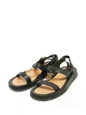 Burberry Leather Logo Slingback Sandals
