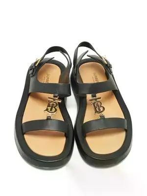 Burberry Leather Logo Slingback Sandals