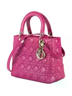 Dior Lady Medium Quilted Tote Bag - Pink