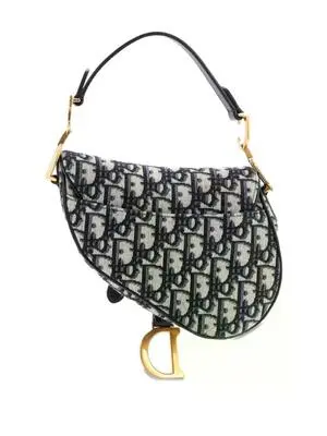 Dior Saddle Bag Oblique Canvas Mini Shoulder Bag - Blue