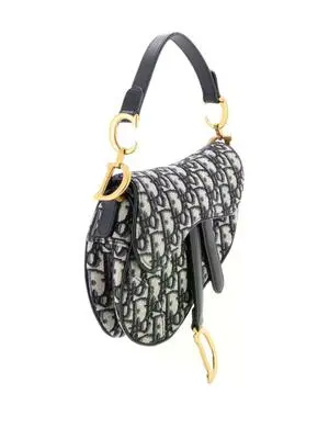 Dior Saddle Bag Oblique Canvas Mini Shoulder Bag - Blue